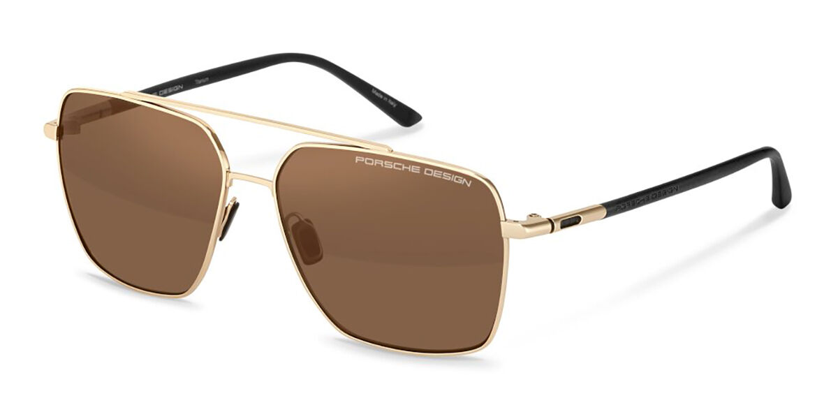 Porsche Design P8974 Polarized D406 Pilot Gold/Black Sunglasses ...