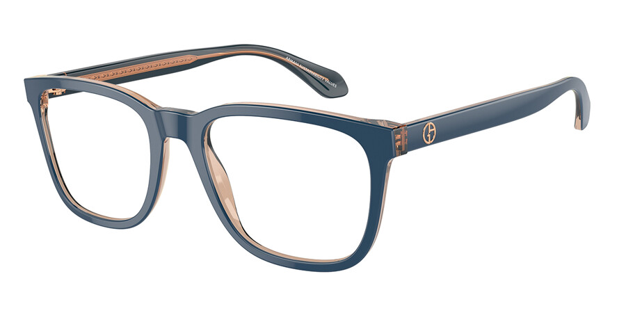 Giorgio Armani AR7255 6085 Square Top Blue/Transparent Brown Eyeglasses ...
